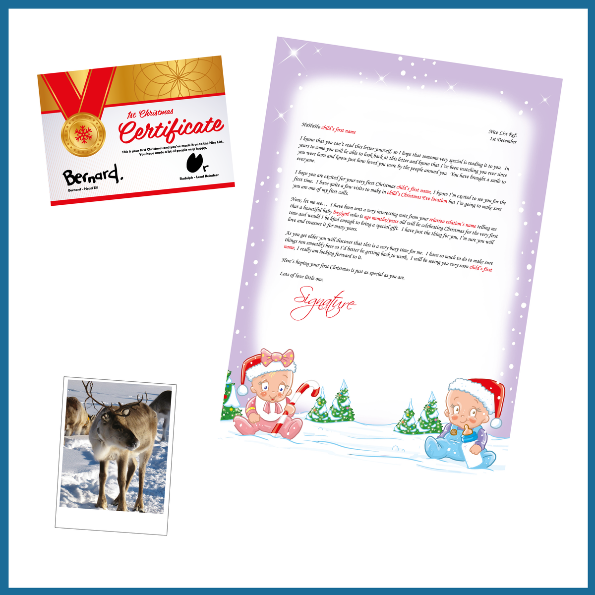 Babys 1st Christmas Santa Letter with Extras