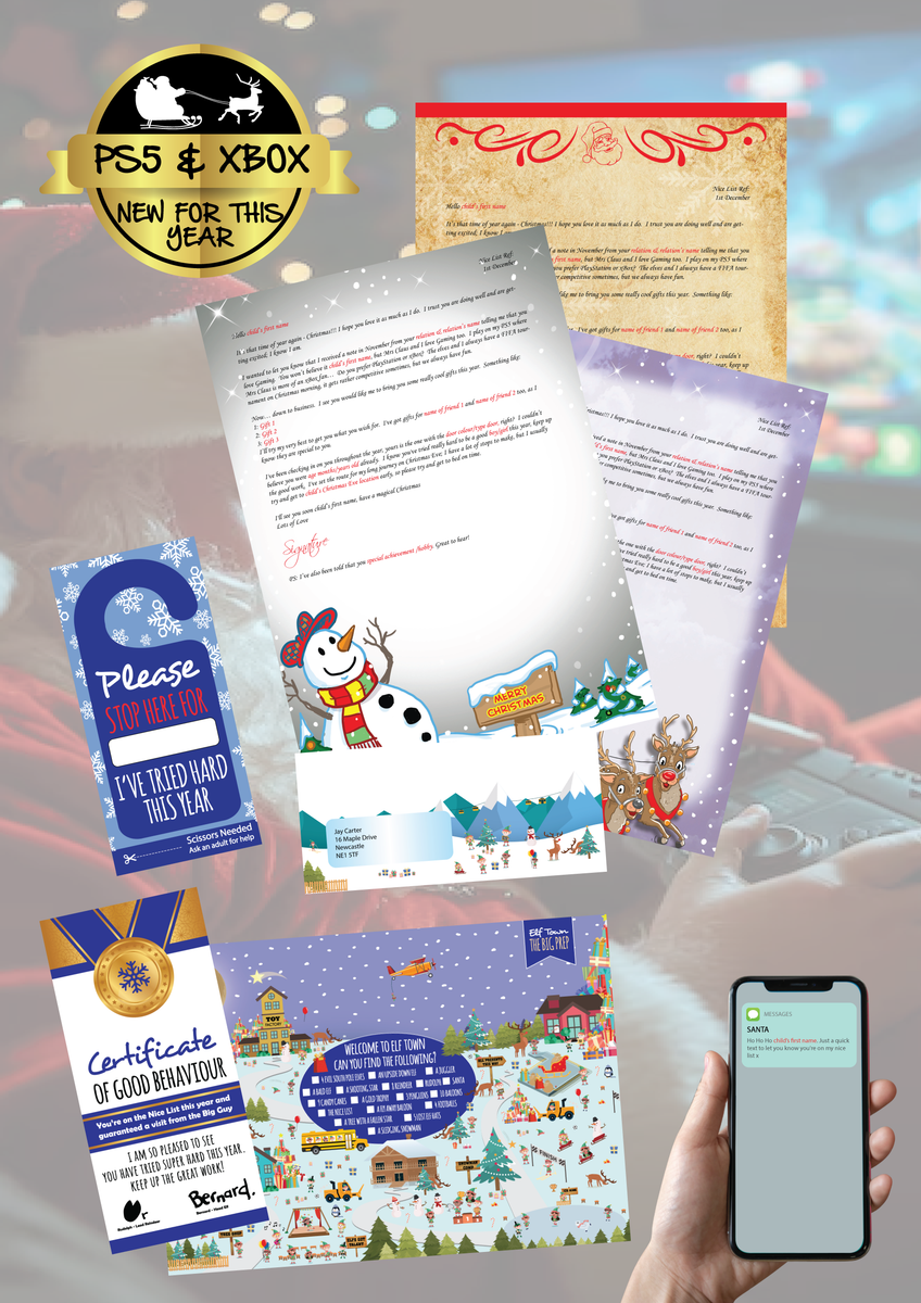 Personalised Santa Letter and Extras - Ideal for PS5 and Xbox Gamers